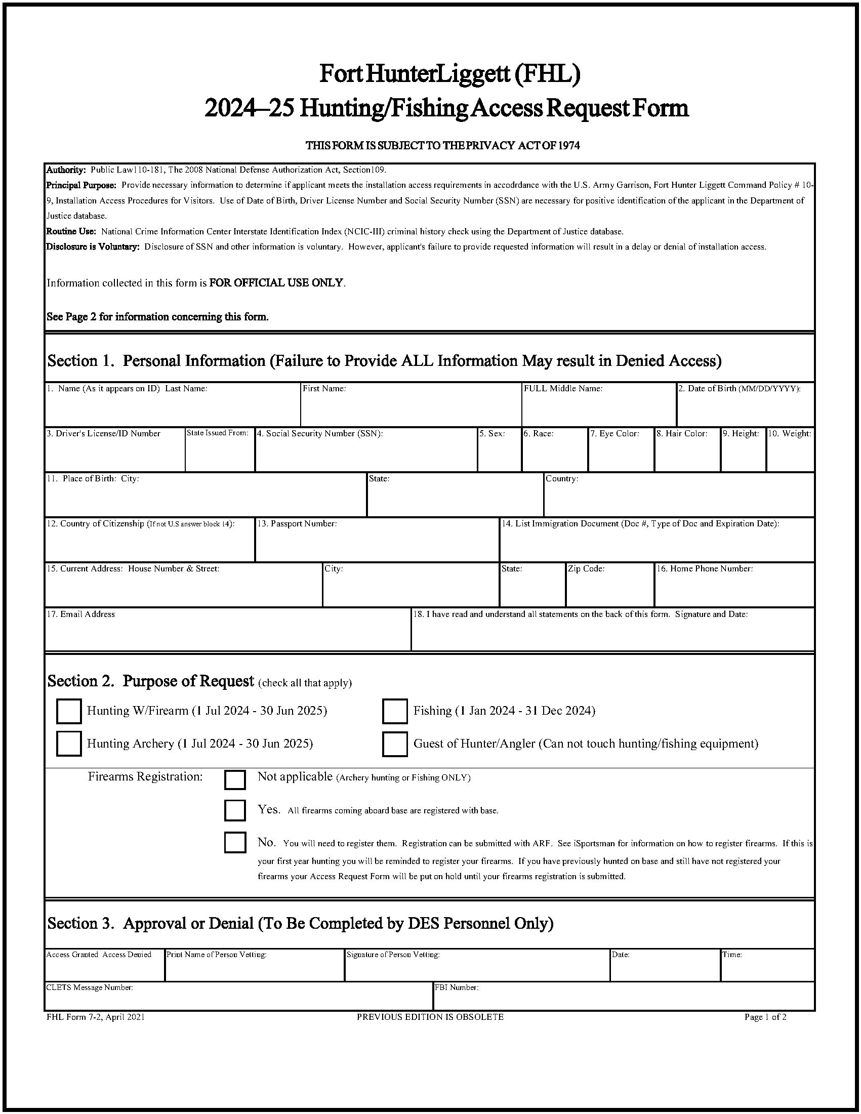 Steps to Obtain a Permit - Fort Hunter Liggett - iSportsman